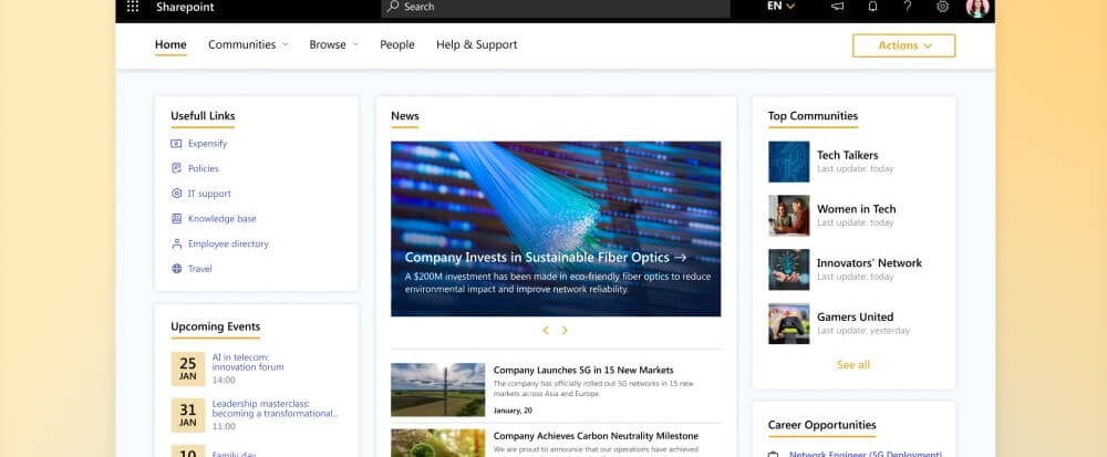 Web Portals: Microsoft 365 & Telecommunications Case Studies - ScienceSoft